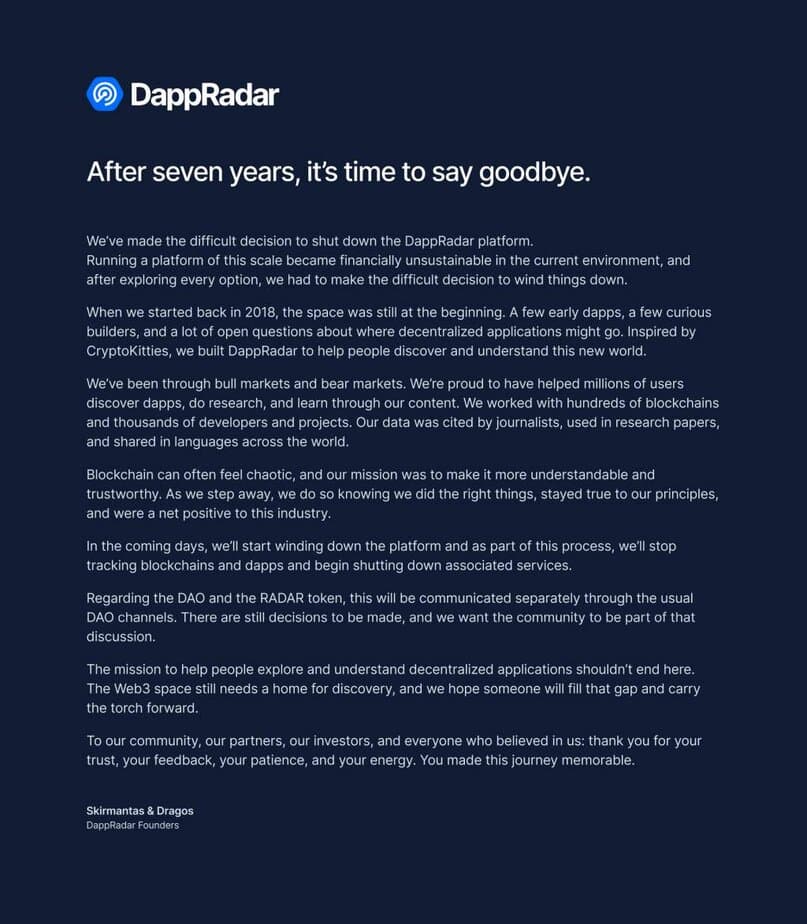DappRadar Shuts Down: Best Alternatives for Tracking Crypto Games in ...